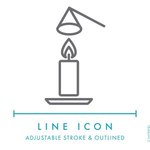 Extinguish Candle Snuffer Line Icon SVG, Minimalist Candle Warning ...