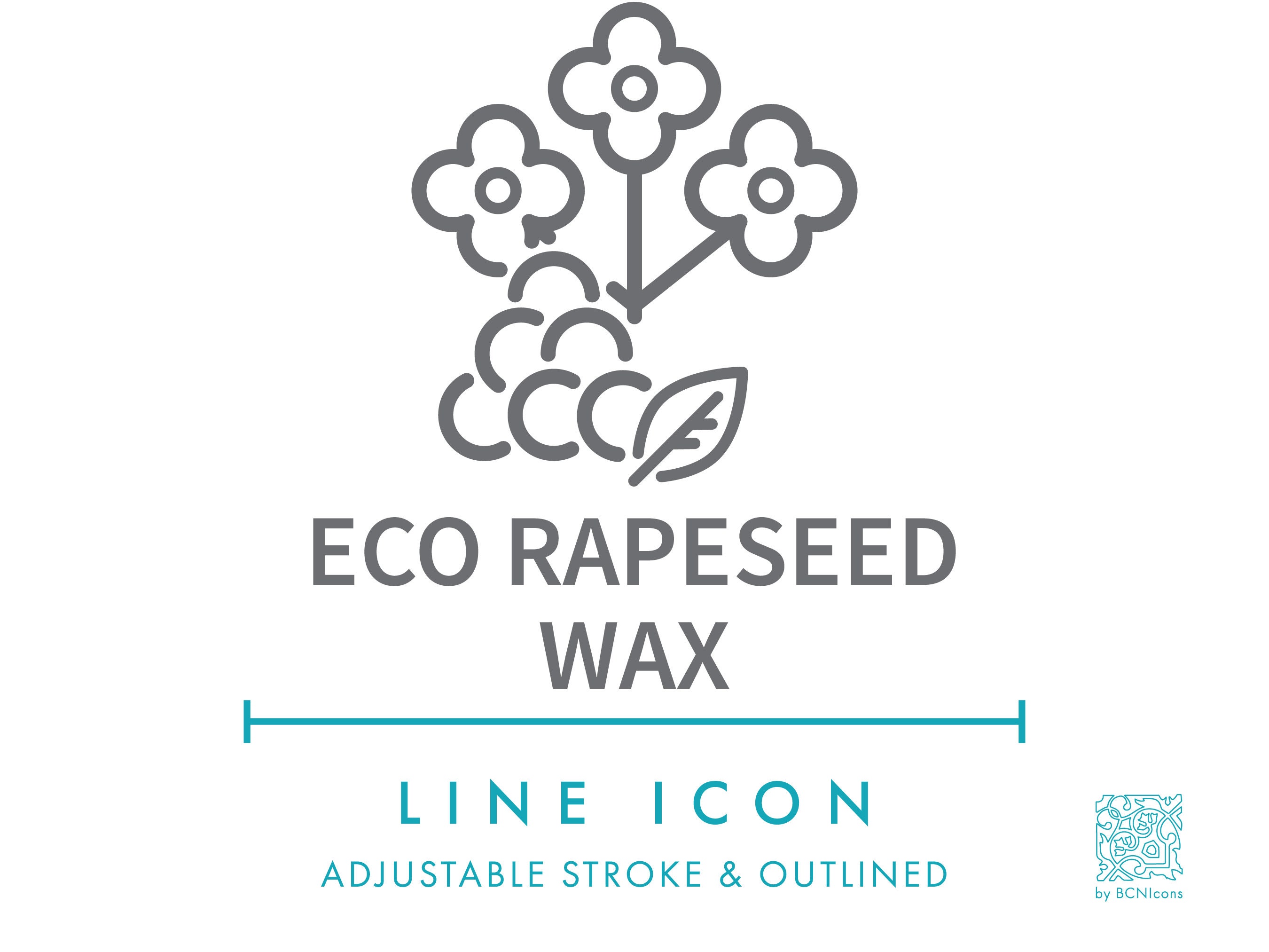 Eco Rapeseed Wax Candle Making Line Icon SVG, Eco Friendly Vegan Wax ...