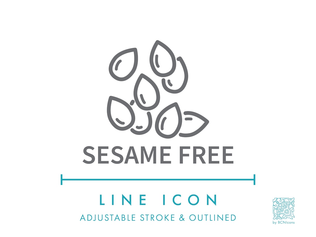 Sesame Free Line Icon SVG, Minimalist Food Allergens Sesame Seeds Free ...