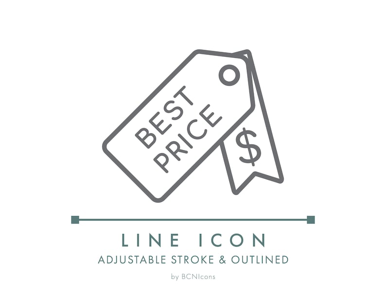 Best Price Ecommerce Line Icon SVG, Minimalist Shop Guarantee Logo PNG ...