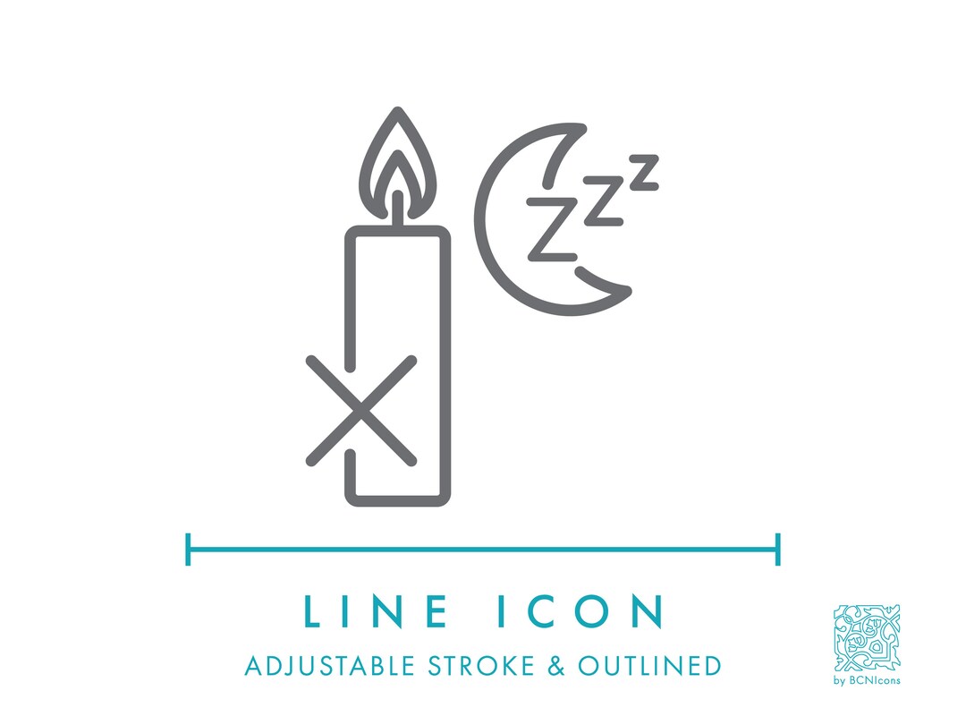 Do Not Leave Candle Overnight Candle Safety Line Icon SVG, Do Not Leave ...
