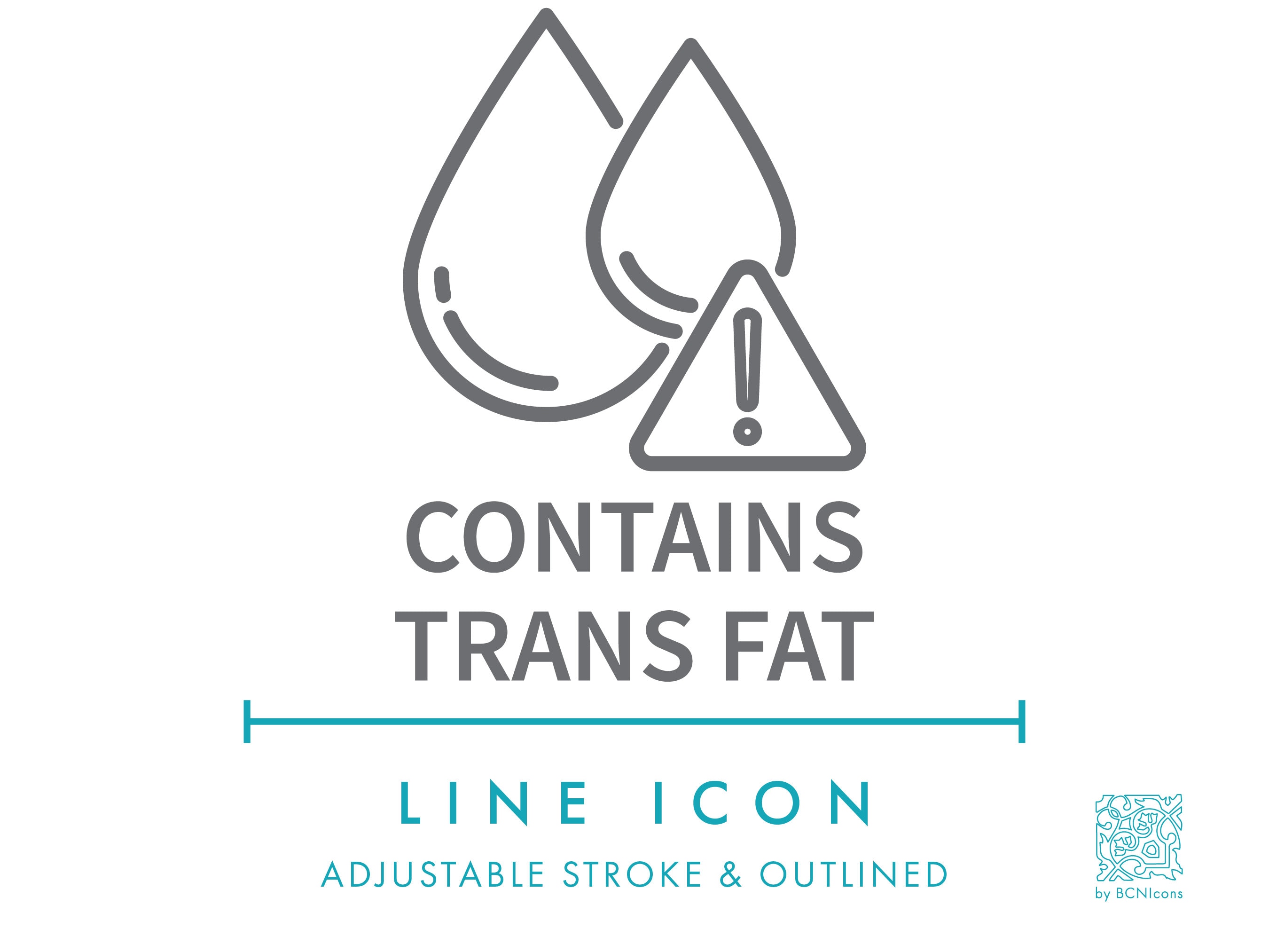 Contains Trans Fat Line Icon SVG, Minimalist Nutrition Allergy Warning ...