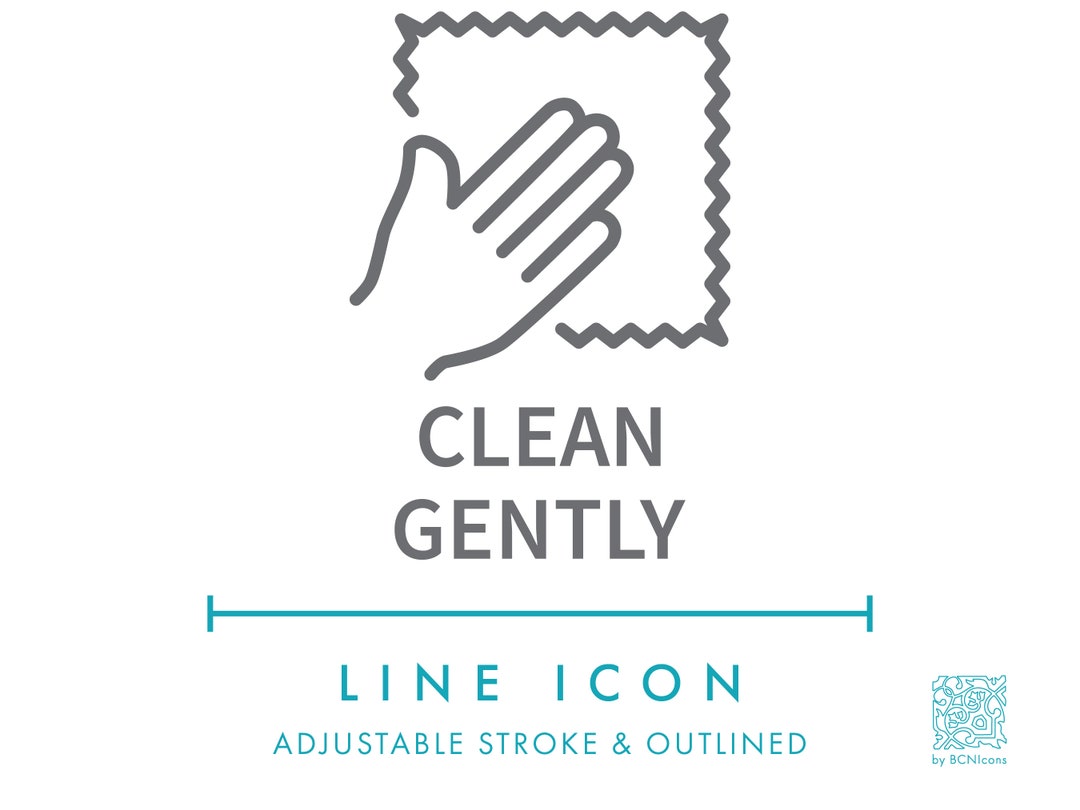 Clean Gently Jewelry Care Line Icon SVG, Minimalist Wipe With Soft ...