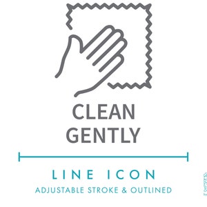Clean Gently Jewelry Care Line Icon SVG, Minimalist Wipe With Soft ...