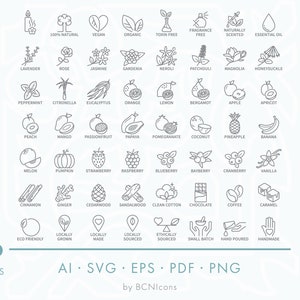 Candle Scents Candle Making Symbols Line Icons SVG, Candle Fragrance ...