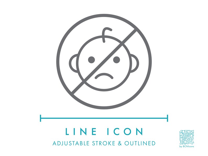 Keep Away From Children Line Icon SVG, Minimalist Safety Warning ...