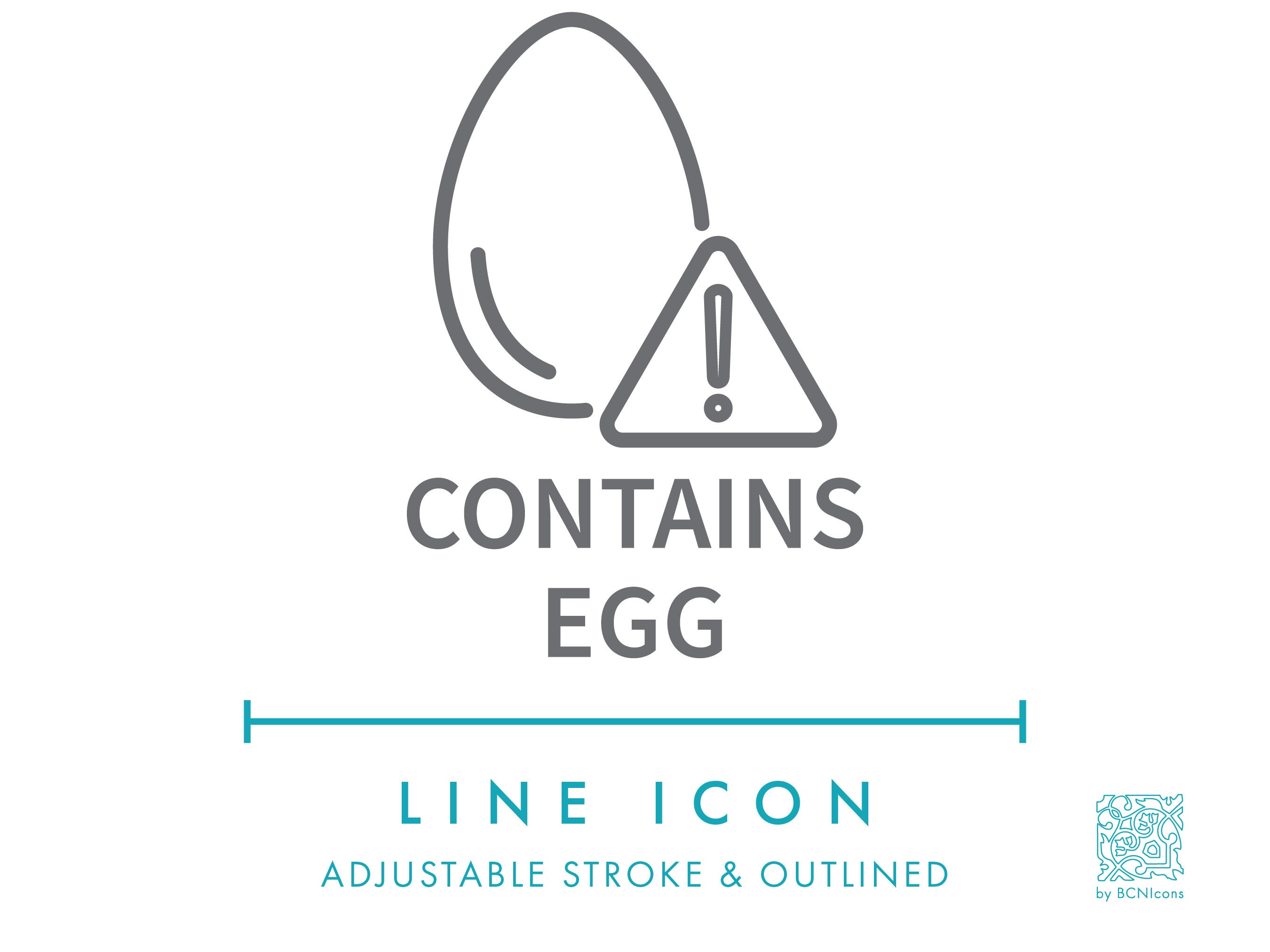 Contains Egg Nutrition Line Icon SVG Minimalist Food Allergen - Etsy