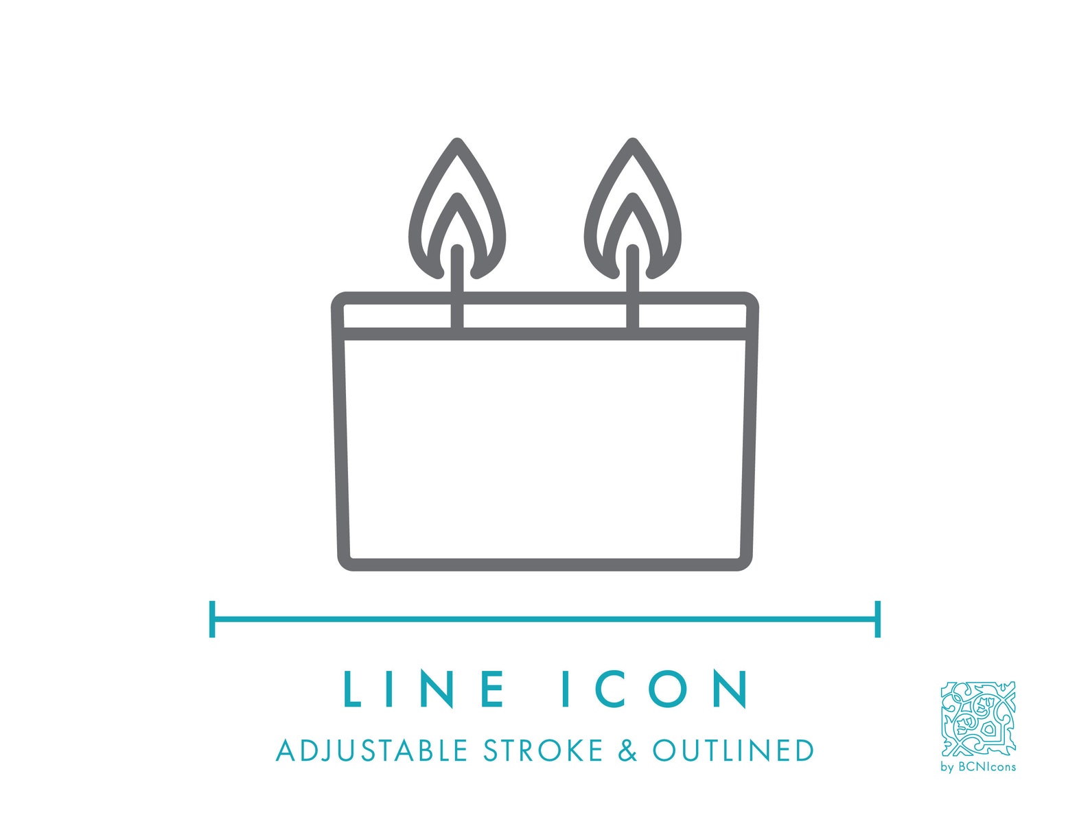 Double Wick Candle Line Icon SVG, Minimalist Glass Candle Packaging ...