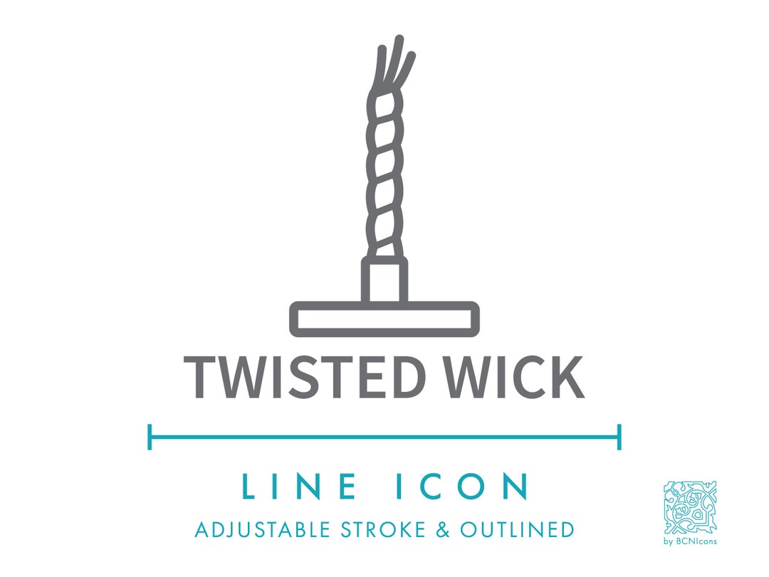 Twisted Wick Line Icon SVG, Minimalist Wax Candle Wick Packaging ...