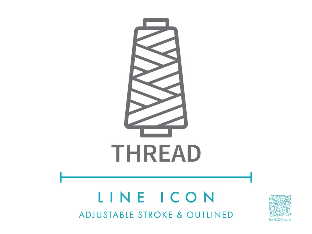Thread Sewing Line Icon SVG, Sew Thread Cone Clothing Textile Icon PNG ...