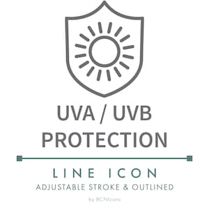 UVA and UVB Line Icon SVG, Minimalist Sun Protection Natural Cosmetics ...