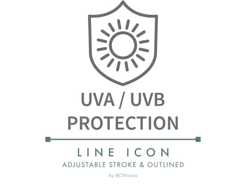 UVA and UVB Line Icon SVG, Minimalist Sun Protection Natural Cosmetics ...