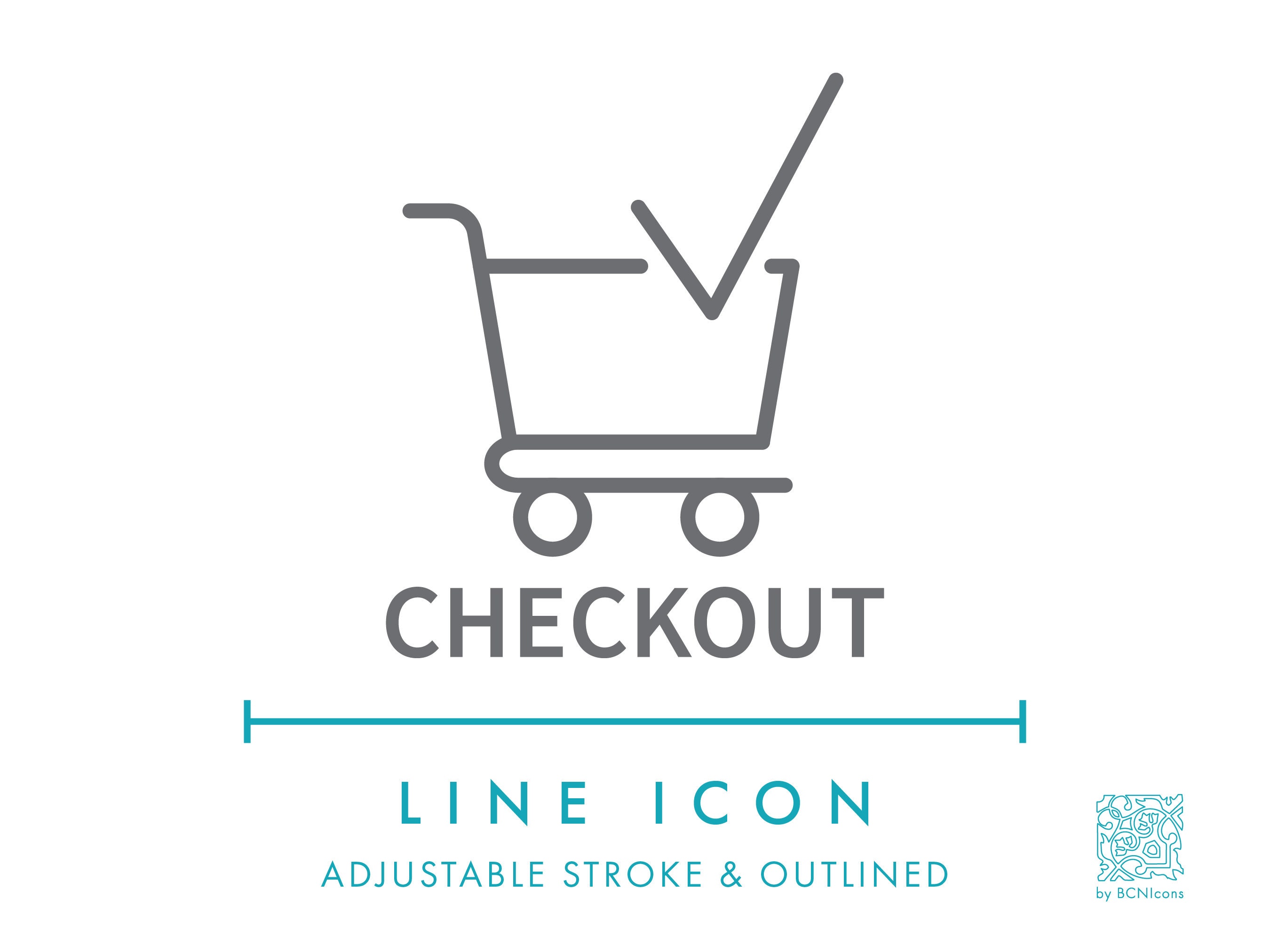 Checkout Ecommerce Line Icon SVG, Minimalist Online Store Business ...