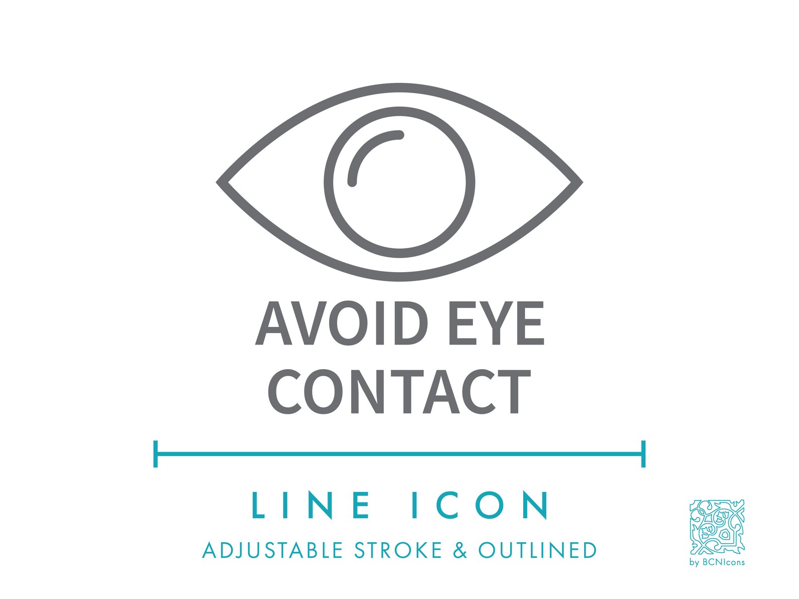 Avoid Eye Contact Line Icon SVG Minimalist Cosmetics - Etsy