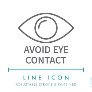 Avoid Eye Contact Line Icon SVG, Minimalist Cosmetics Packaging Icon ...