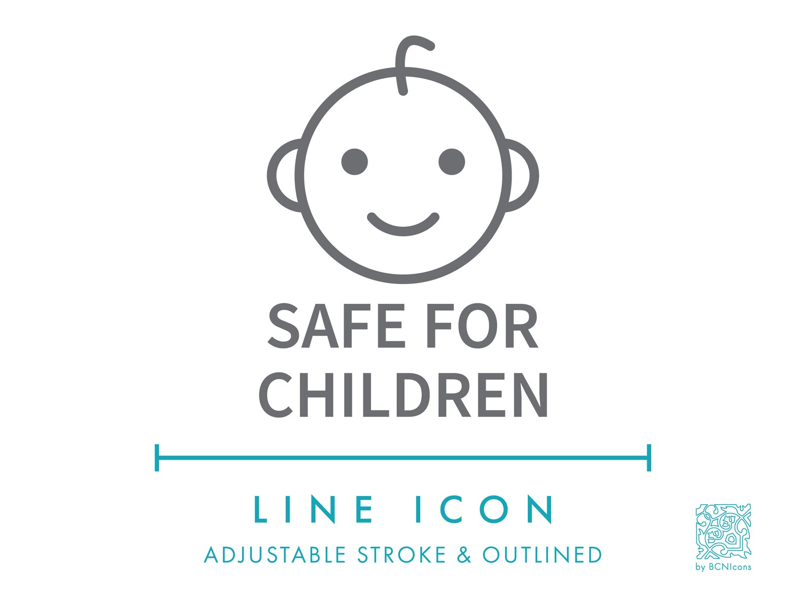 Safe for Children Line Icon SVG, Minimalist Safe Product Packaging Icon ...