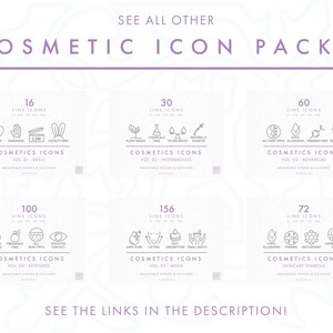 Cosmetics Packaging Symbols Vol. 04 EXTENDED PACK Line Icons SVG ...
