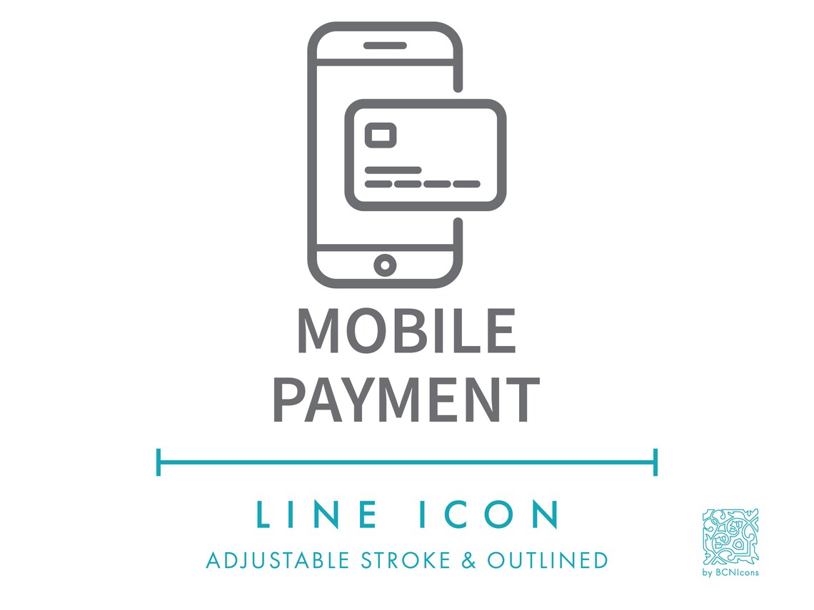 Mobile Payment Ecommerce Line Icon SVG Minimalist App - Etsy