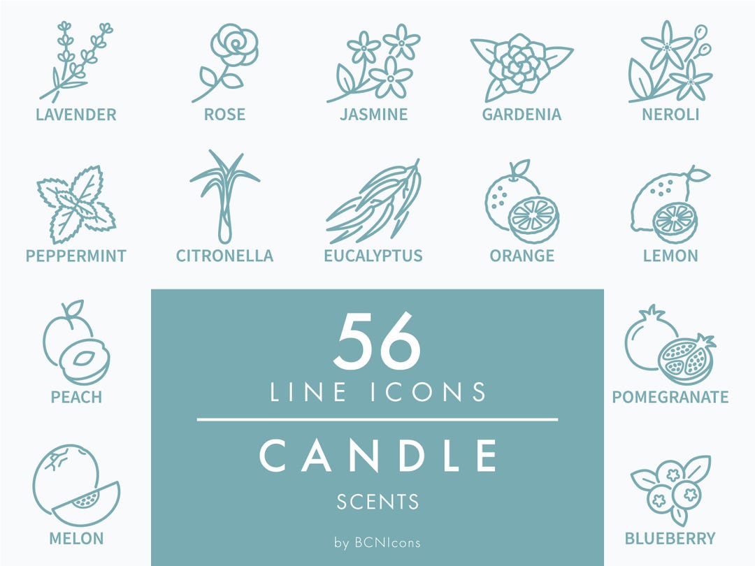 CANDLE SCENTS Candle Making Symbols Line Icons SVG, Candle Fragrance ...