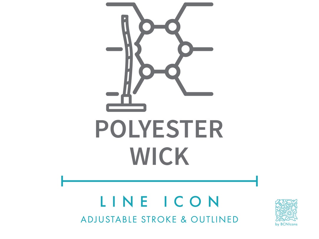 Polyester Wick Line Icon SVG, Minimalist Wax Candle Packaging Clipart ...