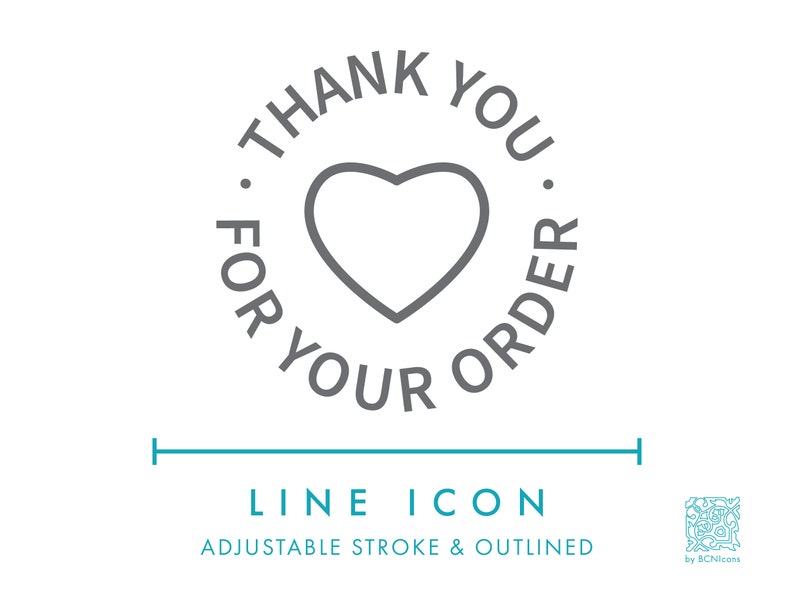 Thank You for Your Order Badge Ecommerce Line Icon SVG, Minimalist ...