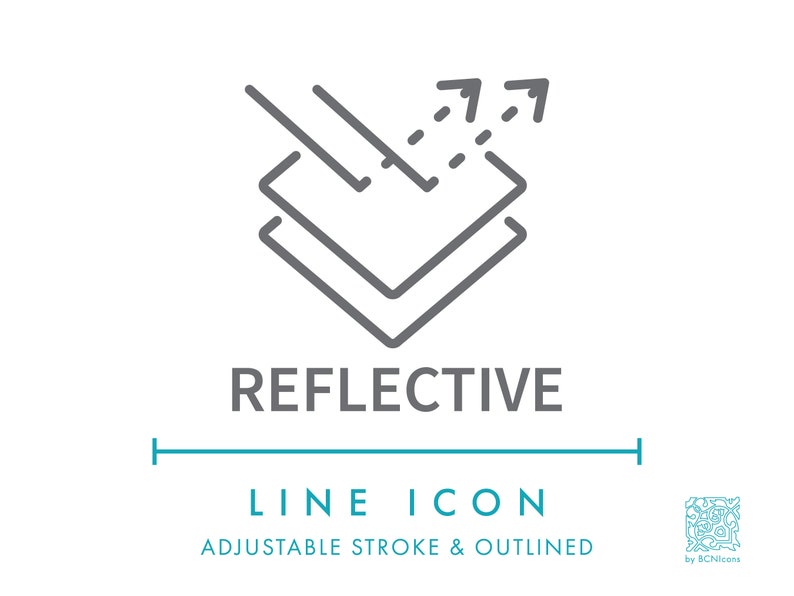 Reflective Textile Material Line Icon SVG, Minimalist Light Reflecting ...