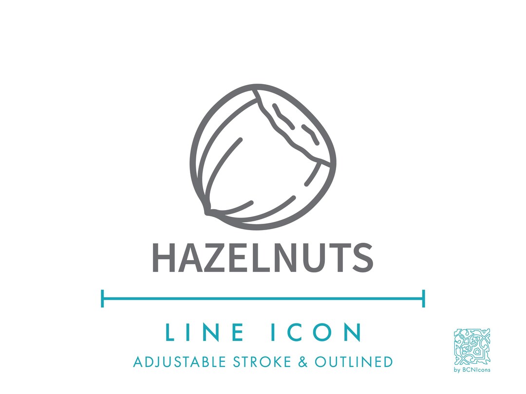 Hazelnuts Line Icon SVG, Minimalist Nuts Ingredient Food & Cosmetics ...