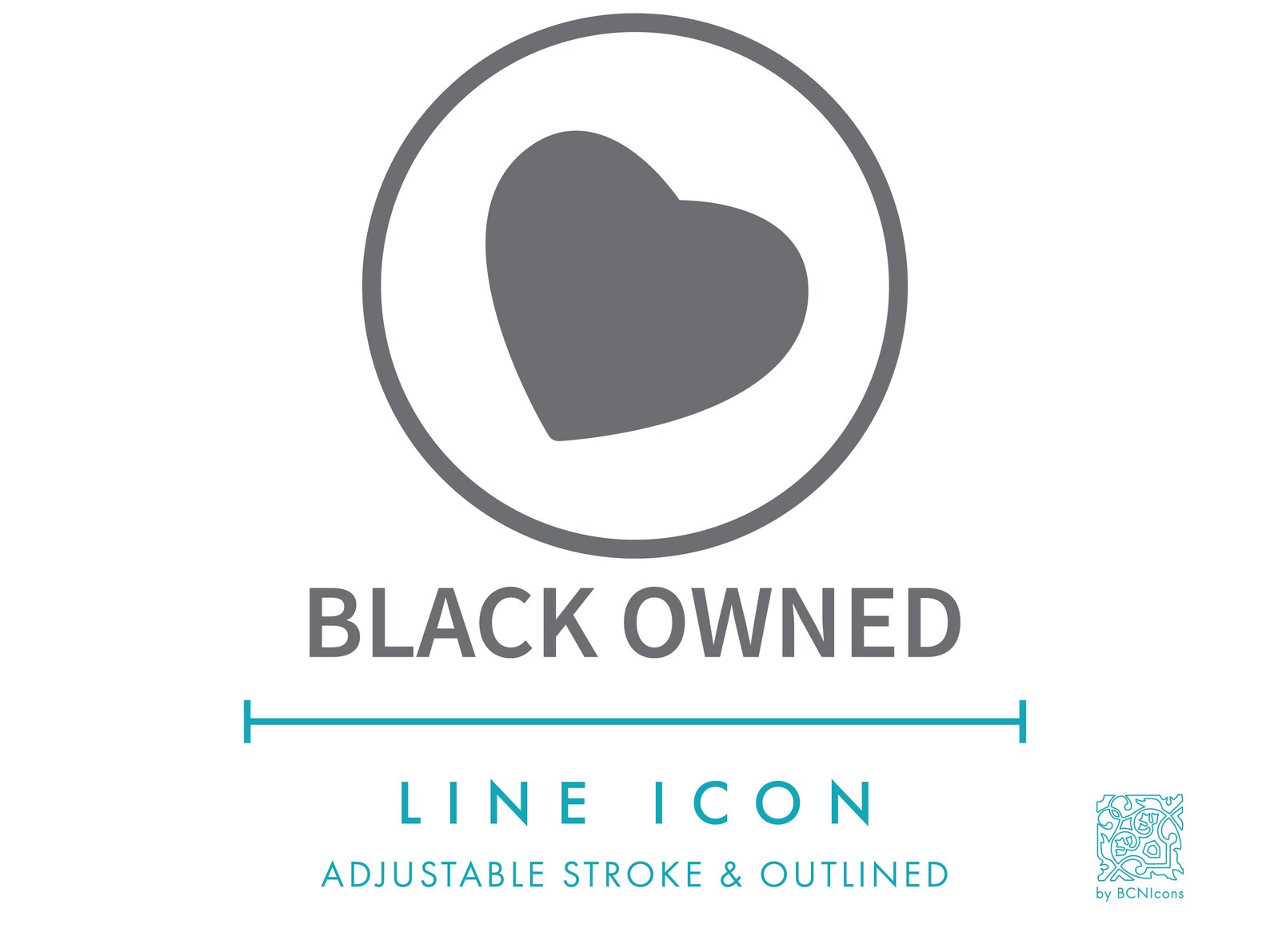 Black Owned Business Heart Line Icon SVG, Minority Owned Small Business ...