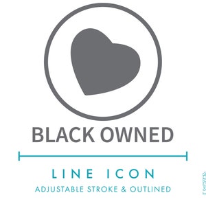 Black Owned Business Heart Line Icon SVG, Minority Owned Small Business ...
