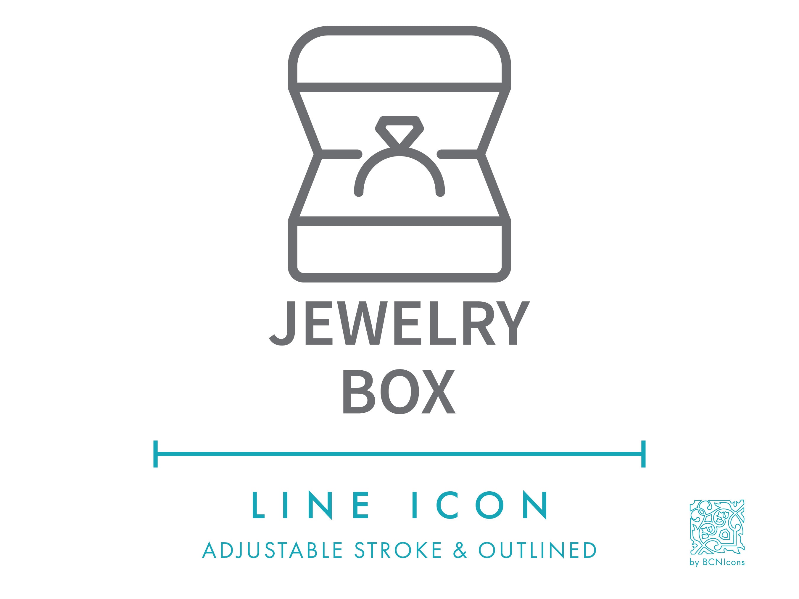Jewelry Box Line Icon SVG, Minimalist Ring Storage Box Jewellery Care ...