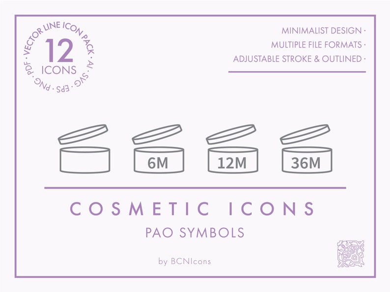 PAO SYMBOL Line Icons Pack Svg Minimalist Packaging Icon - Etsy