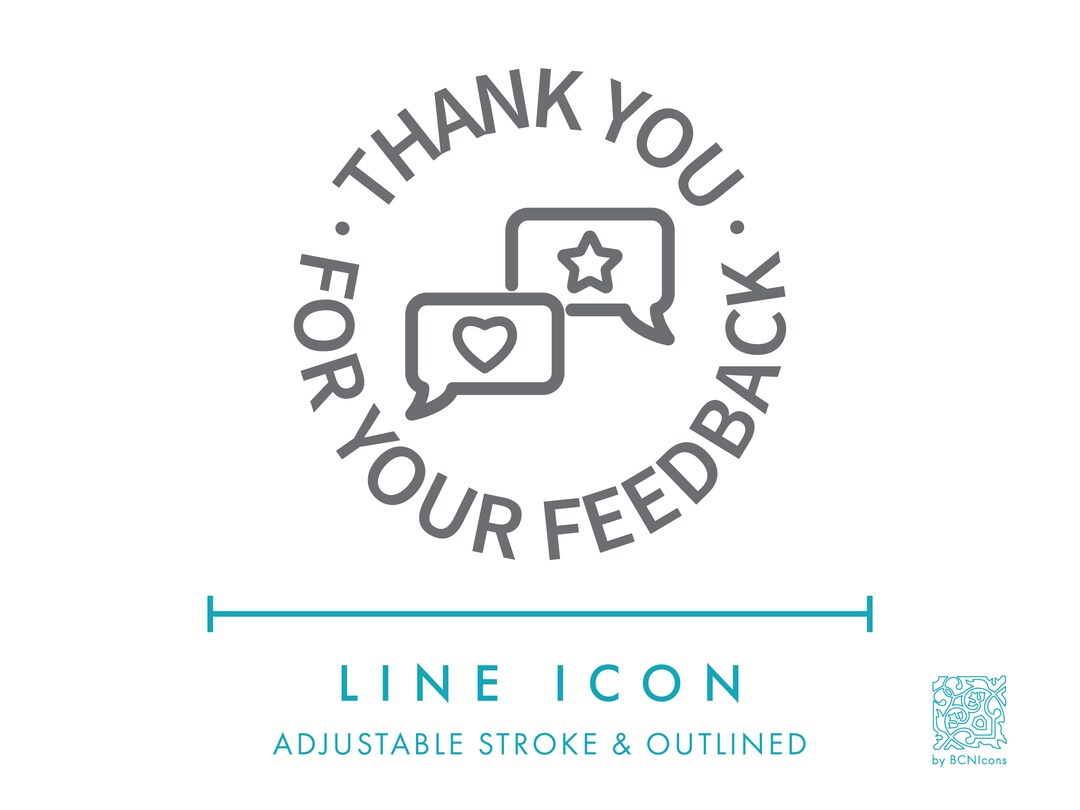 Thank You for Your Feedback Badge Ecommerce Line Icon SVG, Minimalist ...