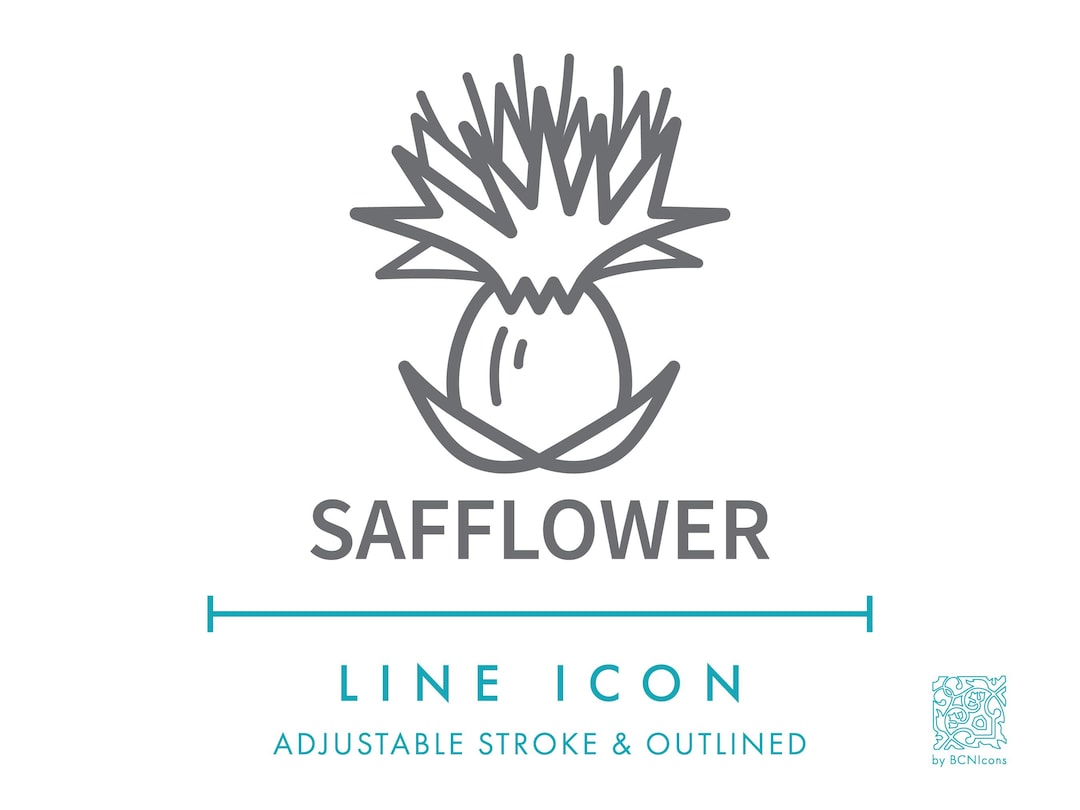 Safflower Food Ingredient Line Icon SVG, Safflower Flavor Food Spice ...