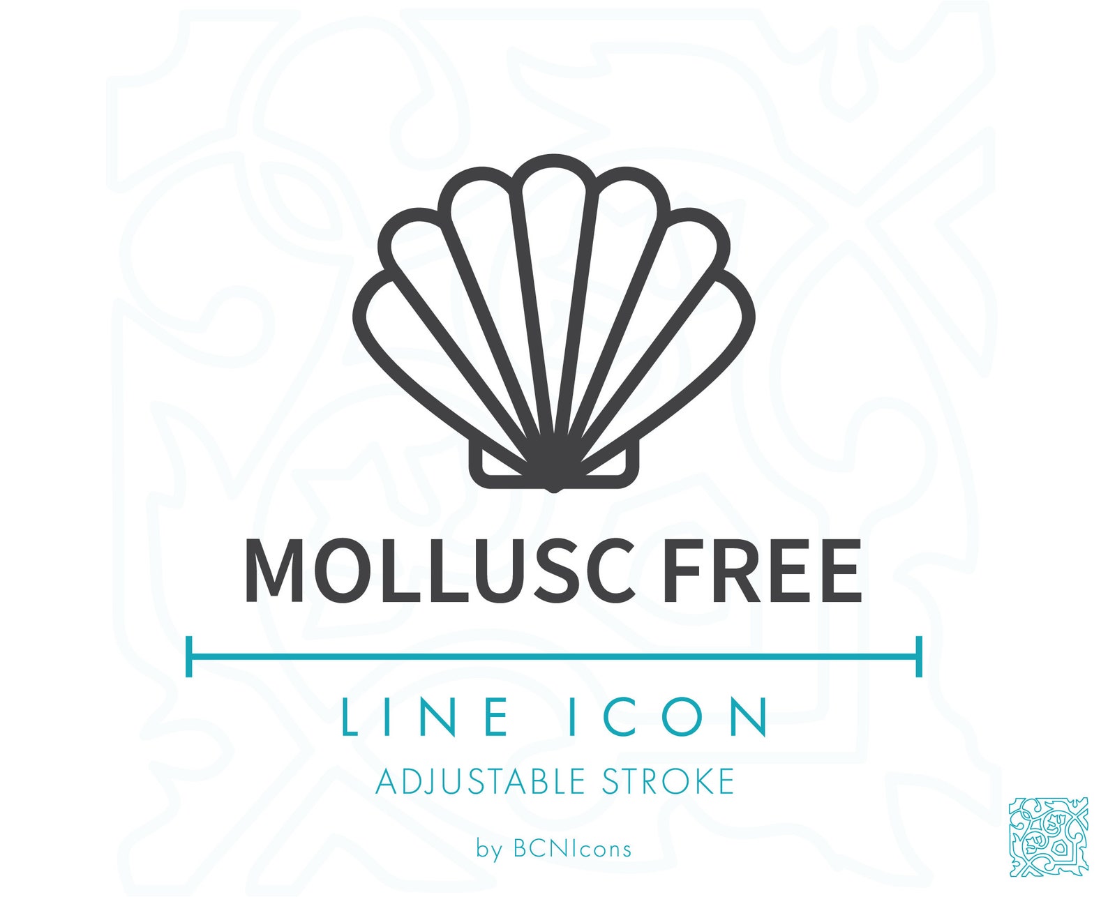 Mollusc Free Line Icon SVG Seafood Minimalist Food Allergens | Etsy
