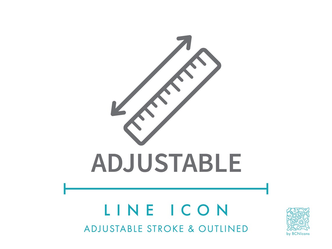 Adjustable Size Line Icon SVG, Minimalist Adjustable Hight Custom ...