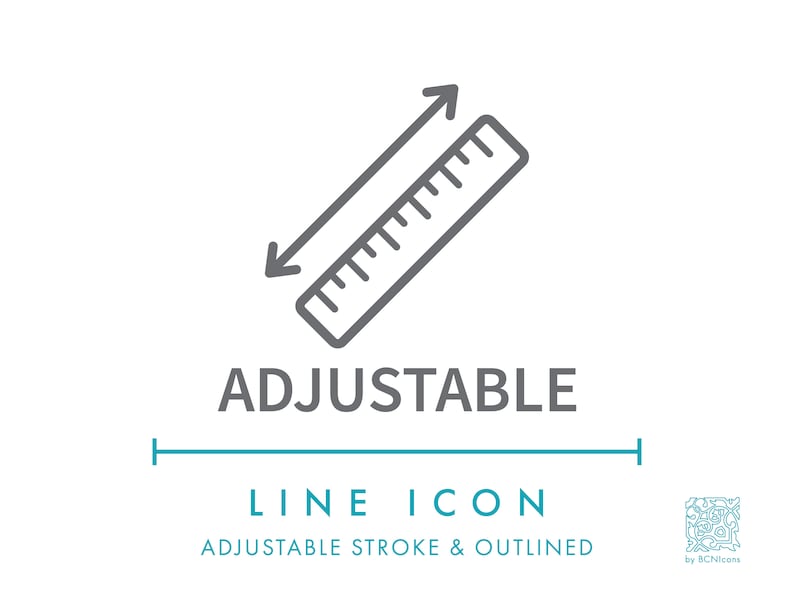 Adjustable Size Line Icon SVG, Minimalist Adjustable Hight Custom ...