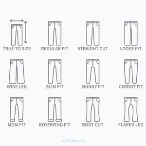 Denim Fit Symbols Line Icons Pack SVG, Minimalist Textile Jean Pants ...