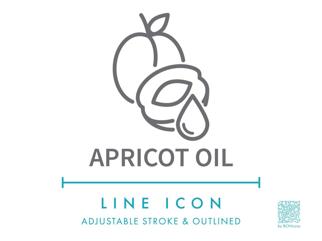 Apricot Oil Line Icon SVG, Plant Oil Natural Food & Cosmetics Packaging ...
