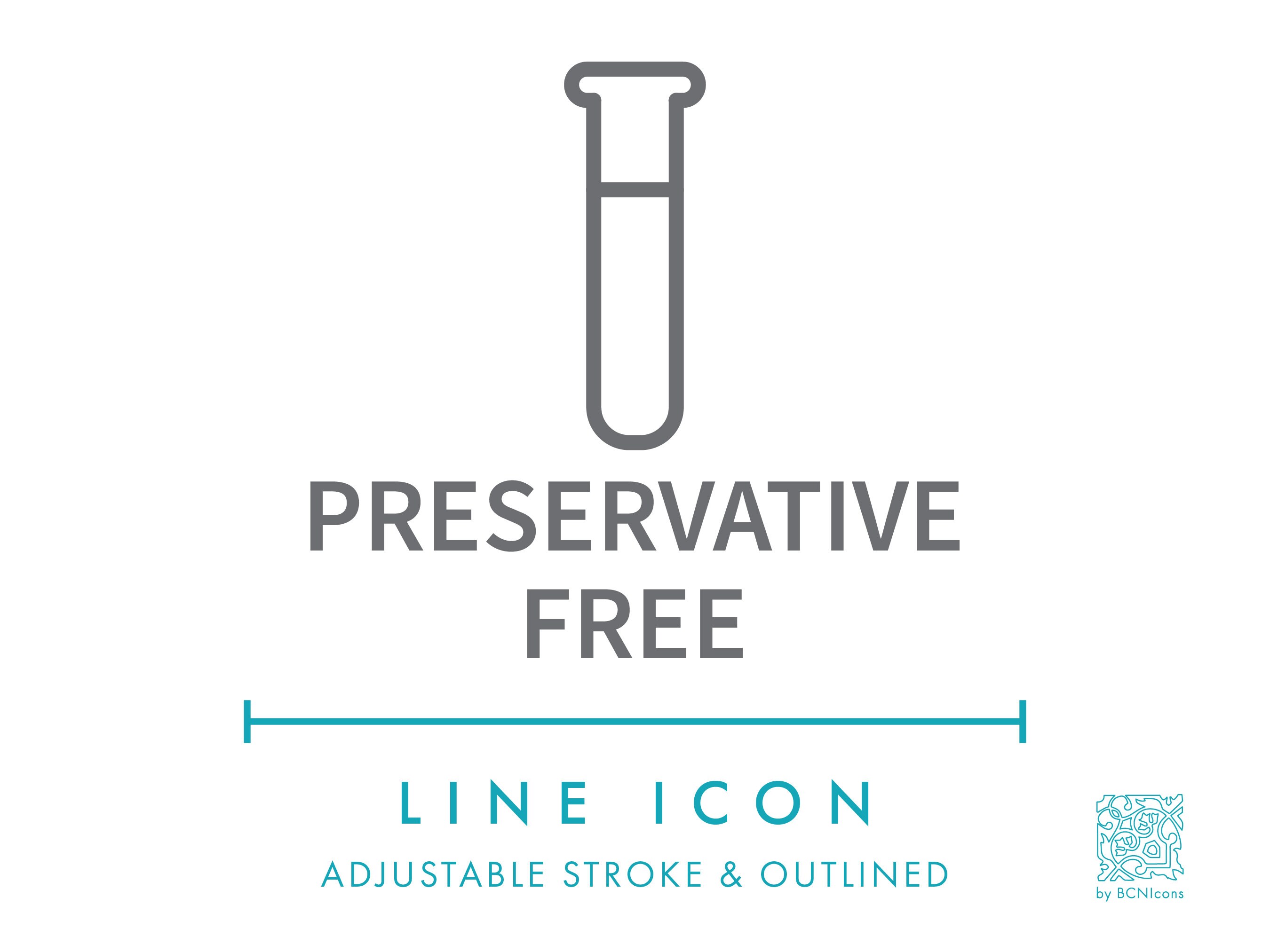 Preservative Free Line Icon SVG, Minimalist Natural Cosmetics Packaging ...