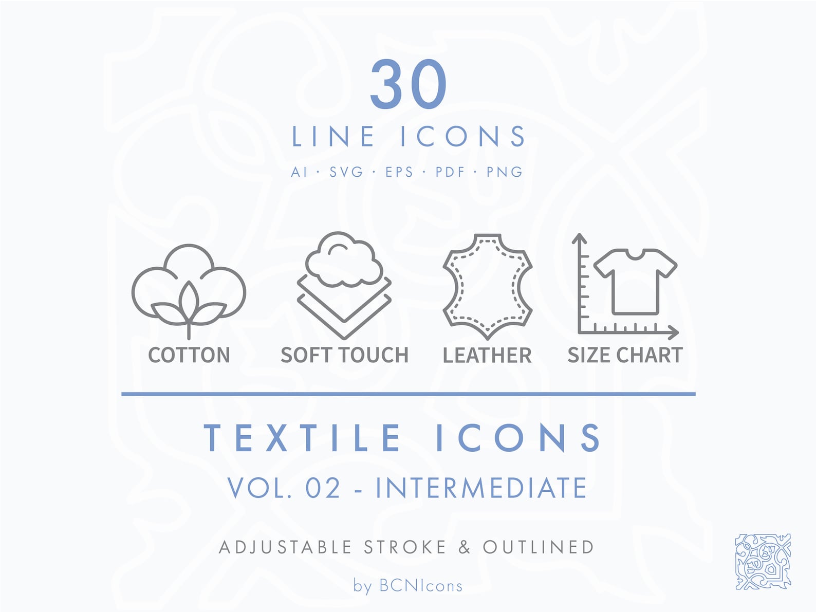 INTERMEDIATE PACK: Textile Symbols Vol. 02 Line Icons SVG, Tailor ...