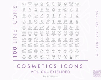 Cosmetics Packaging Symbols Vol. 02 Intermediate Line Icons Pack SVG ...