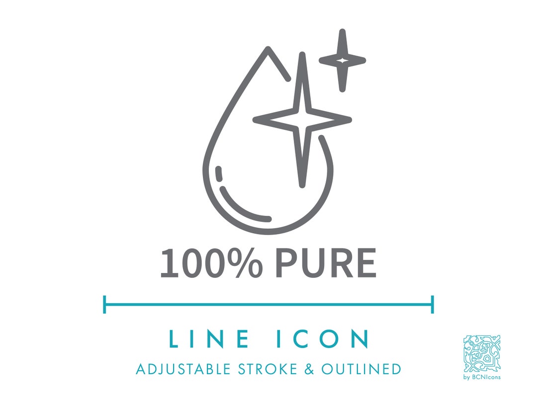 100% Pure Line Icon SVG, Minimalist Eco Friendly Natural Food ...