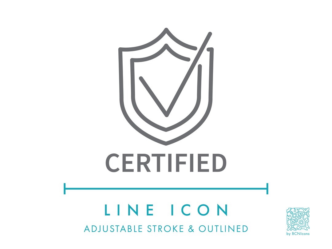 Certified Line Icon SVG, Minimalist Approval Product Packaging Icon PNG ...