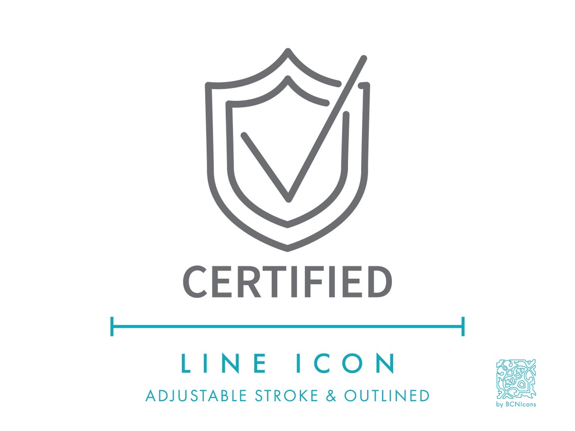 Certified Line Icon SVG Minimalist Approval Product Packaging - Etsy