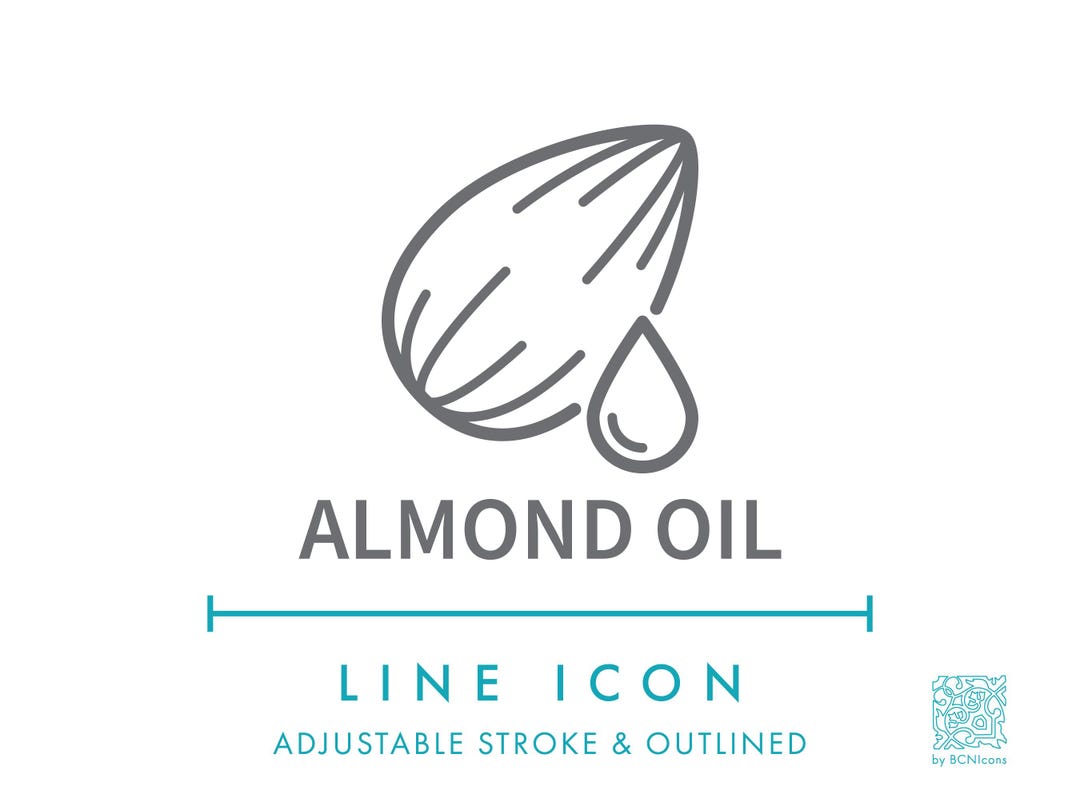 Almond Oil Line Icon SVG, Vegan Plant Oil Natural Food Packaging Icon ...