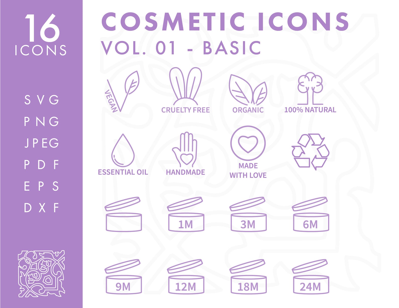 BASIC PACK: Cosmetics Packaging Symbols Vol. 01 Outline Icon | Etsy