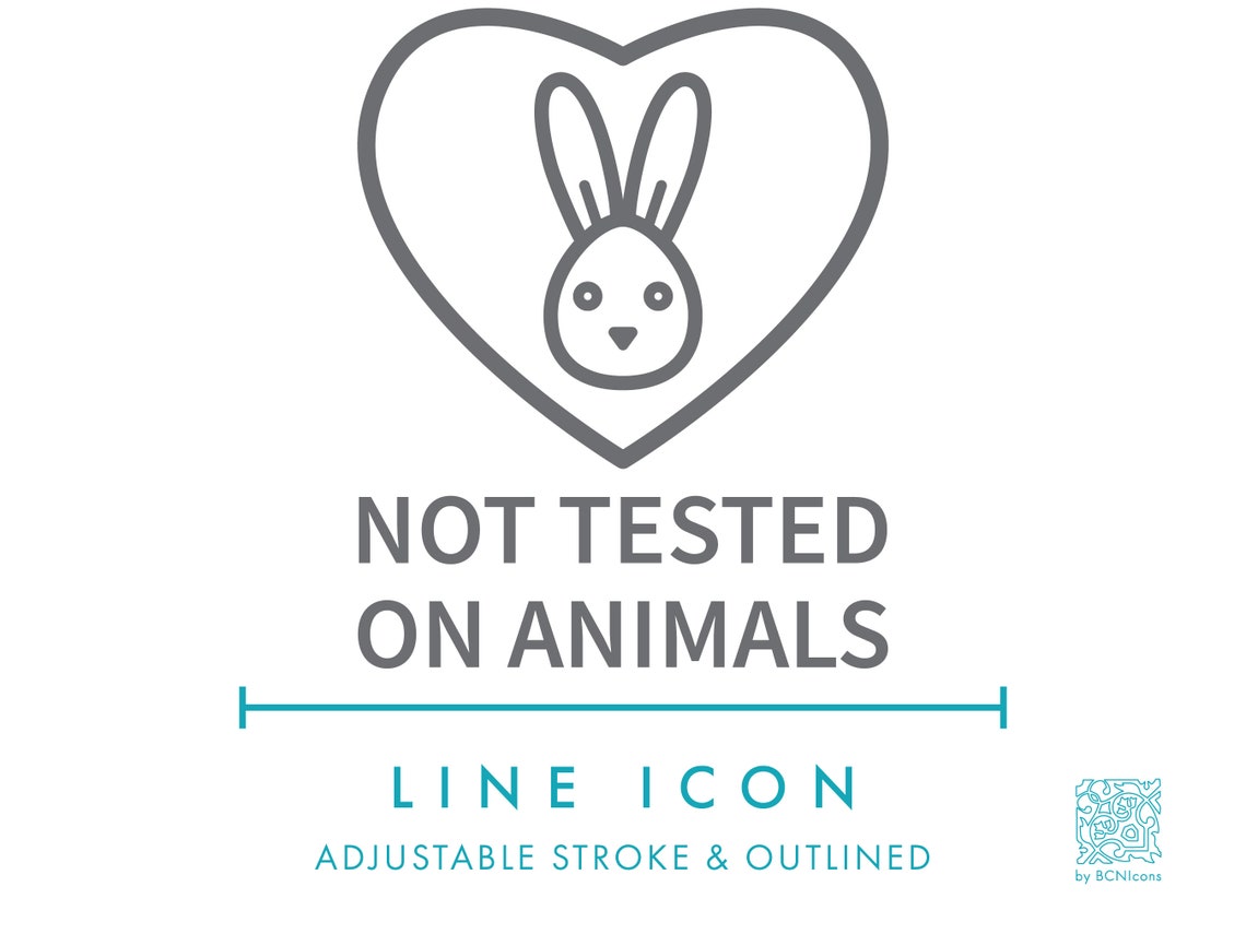 Not Tested on Animals Line Icon SVG, Minimalist Cruelty Free Cosmetics ...