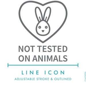 Not Tested on Animals Line Icon SVG, Animal Cruelty Free Cosmetics ...