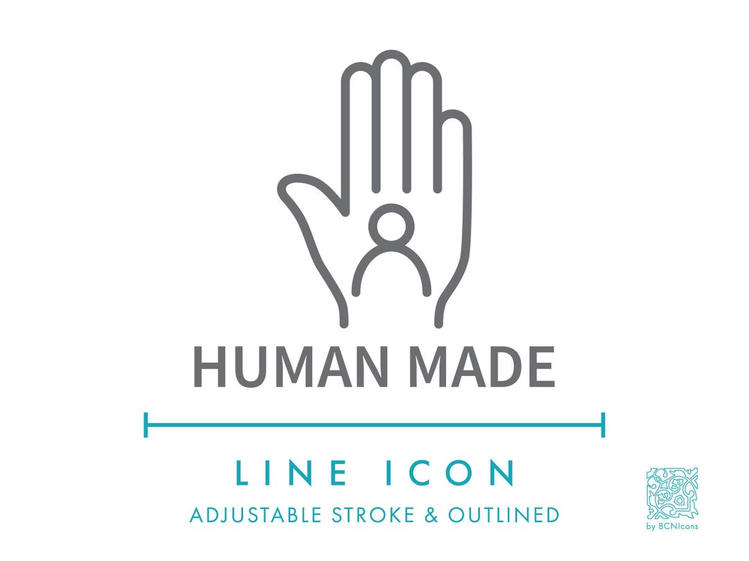 Human Made Line Icon SVG, Handmade Small Business Packaging Icon PNG ...