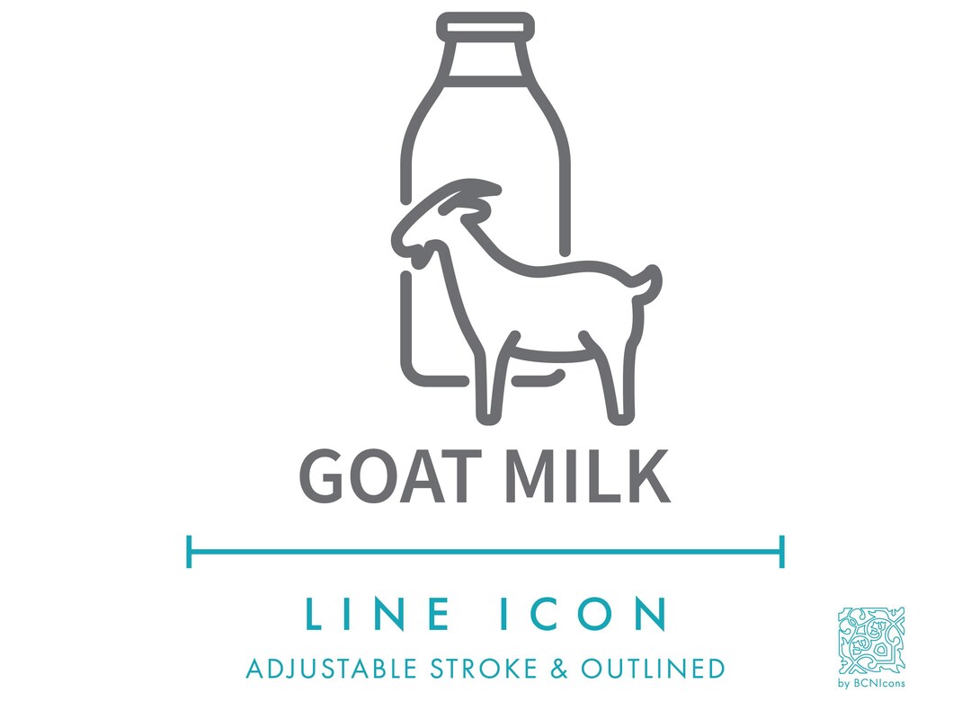 Goat Milk Line Icon SVG, Animal Milk Food Allergens Symbol Icon, Dairy ...